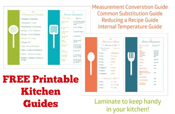 Printable Cooking and Baking Guides